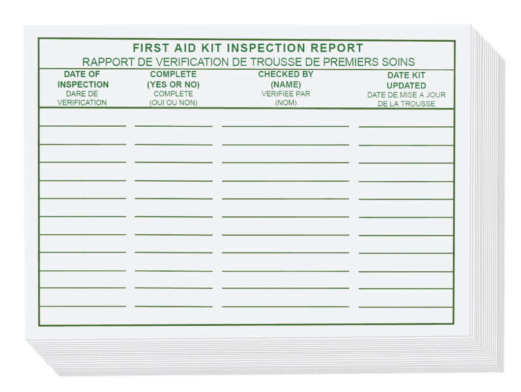 Buy First Aid Inspection Report Cards (25/Pack) from Canada