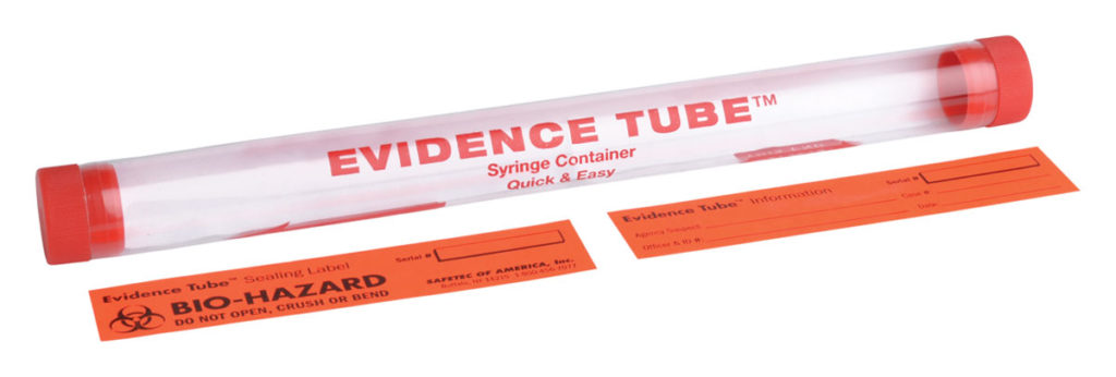 Sharps Biohazard Evidence Tube/Syringe Container